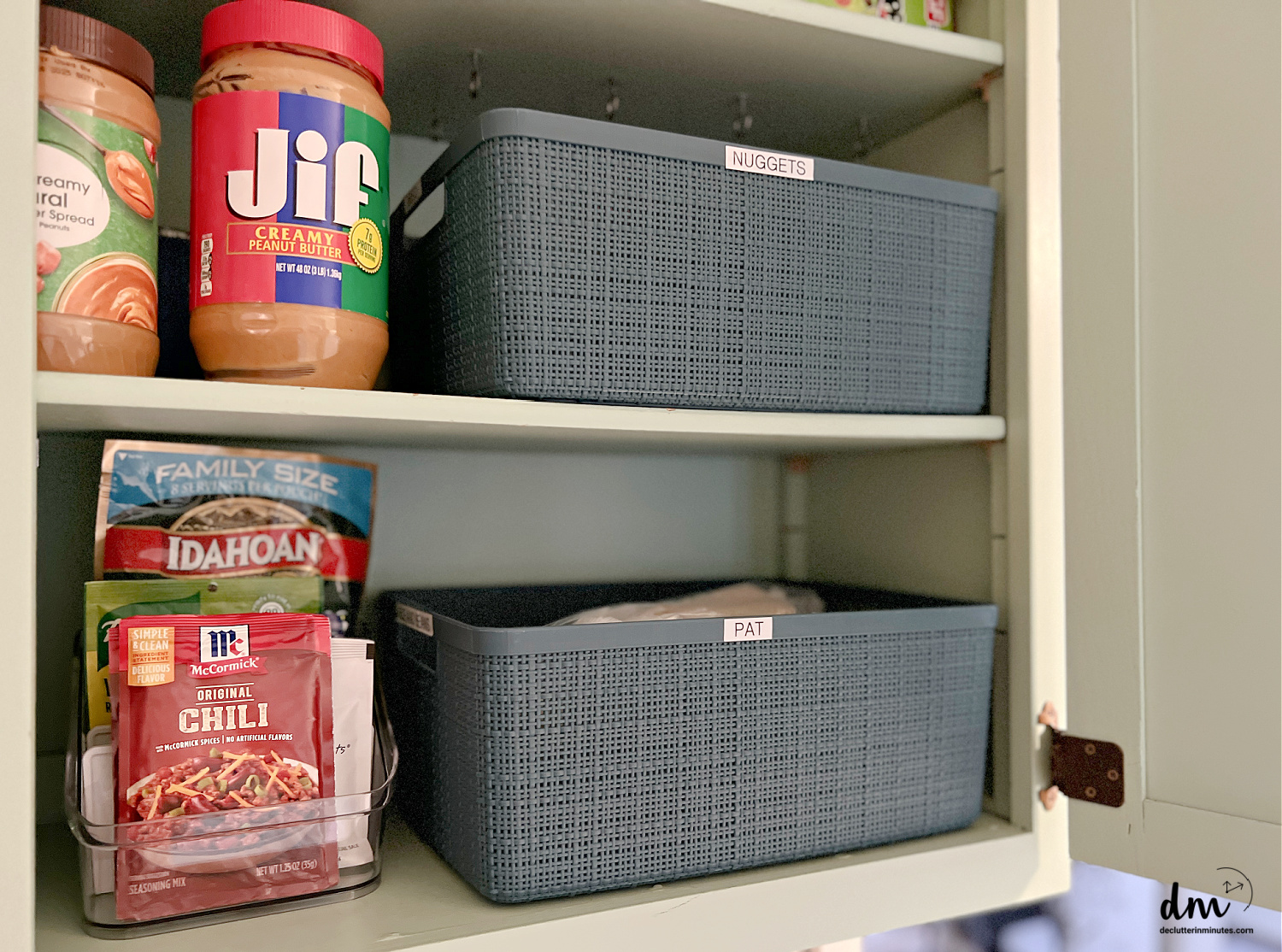 How to Use Bins and Baskets to Organize Your Pantry - Declutter in Minutes